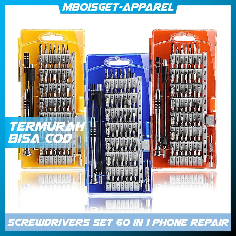Jual MBOISGET - Obeng Set Reparasi 60 in 1 - 6100A - Silver | Shopee ...