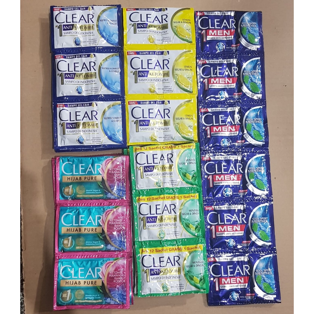 Jual CLEAR shampo sachet 12pcs x 9ml | Shopee Indonesia