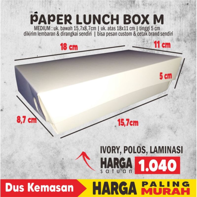 Jual Paper Lunch Box M Polos Laminasi Ivory Foodgrade | Shopee Indonesia