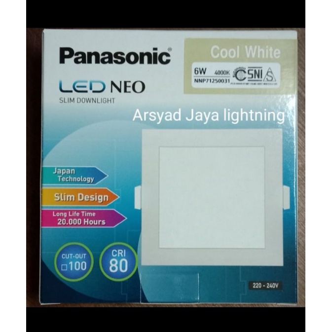 Jual Lampu downlight LED Neo slim 6 Watt kotak 4000k ( natural ...