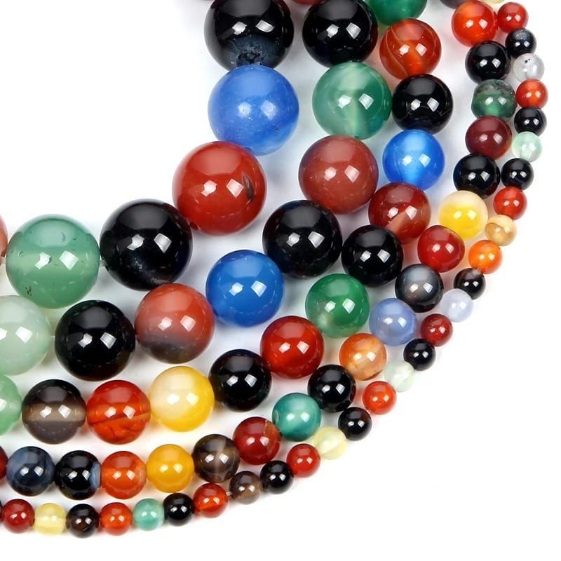 Jual Batu Alam Bulat Mix Color 4mm 6mm 8mm 10mm | Shopee Indonesia