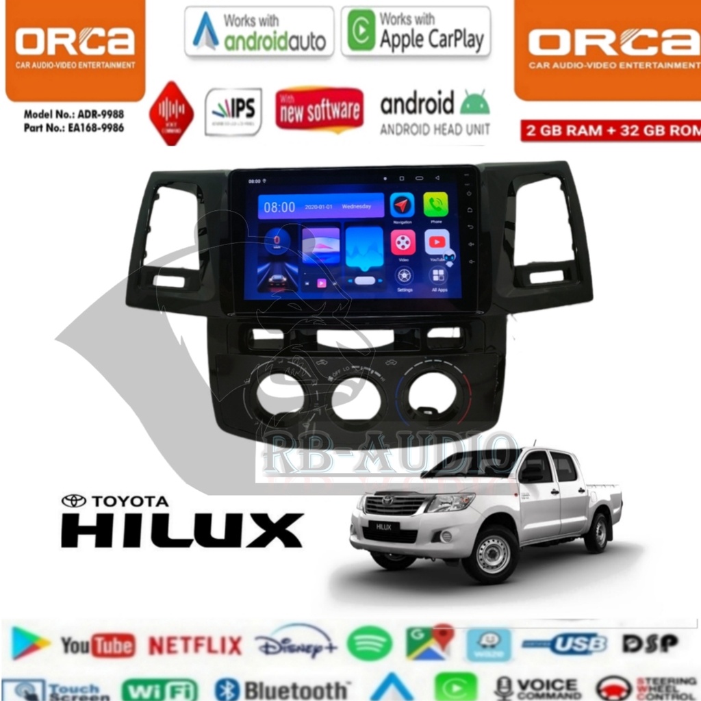 Jual Head Unit Android Orca Carplay DSP Toyota Hilux 2008 - 2014 9 inch ...