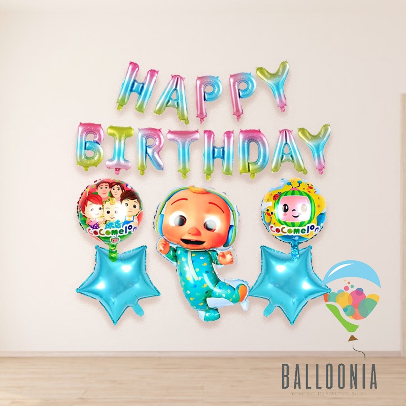 Jual SET Foil Balloon Birthday CocoMelon Gradient | Dekorasi Balon ...
