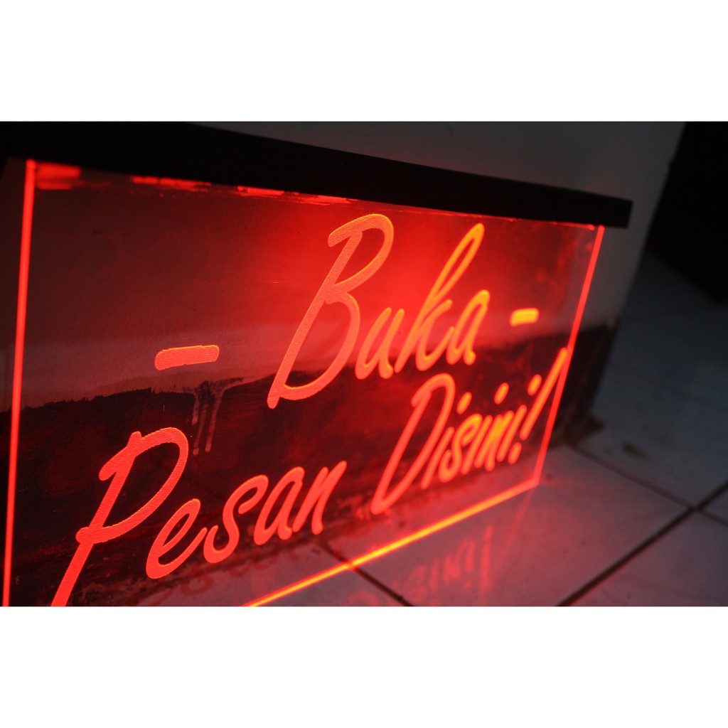 Jual Papan Tulisan Lampu Akrilik BUKA Pesan Disini | LED SIGN | Acrylic ...