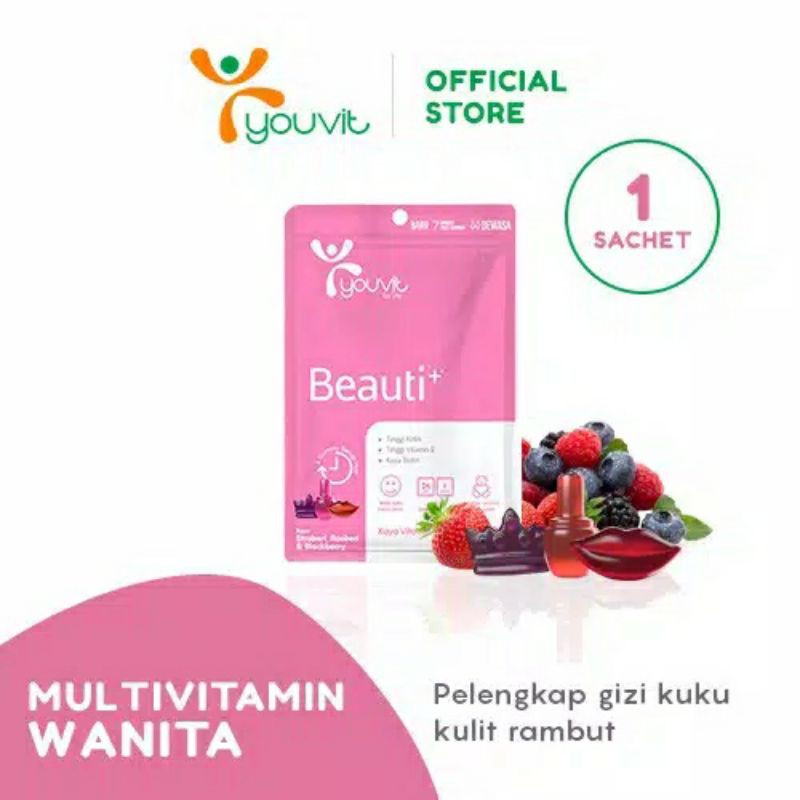 Jual Youvit Multivitamin Gummy Beauti+ 1 Sachet Isi 7 gummy dengan ...