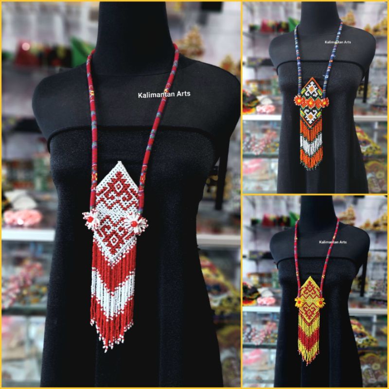 Jual Kalung Manik Tameng Tali kain Tenun Dayak Kalimantan | Shopee ...