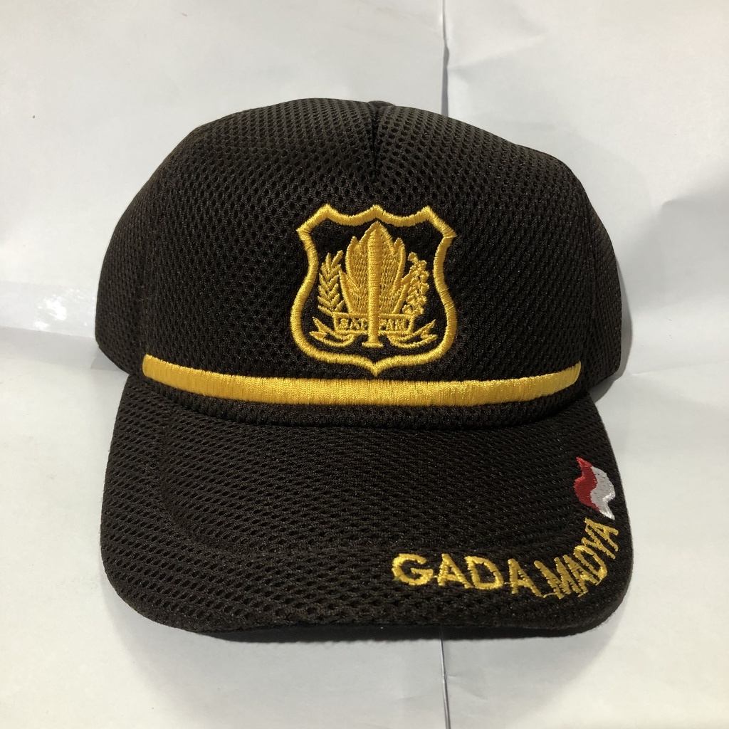 Jual Topi Satpam Coklat Jaring Gada Madya Kuning - Topi Satpam Coklat ...