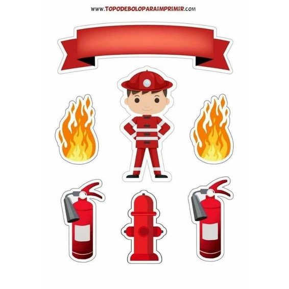 Jual Topper cake kue pemadam kebakaran damkar free nama dan ucapan ...