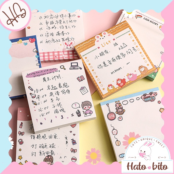Jual 80 lembar sticky notes lucu cute diy kawai estetik planner jurnal ...