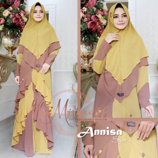 Jual Annisa syari by nha miranda (coklat kuning ready) | Shopee Indonesia