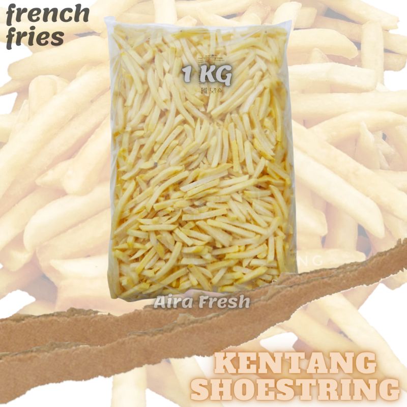 Jual Kentang Goreng Beku Shoestring 1KG / French Fries Shoestring kentang Frozen Food | Shopee ...