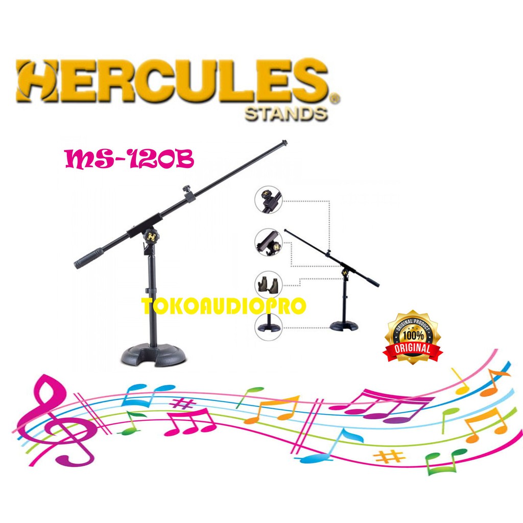 Jual Hercules MS120B Low Profile Mic Stand | Shopee Indonesia