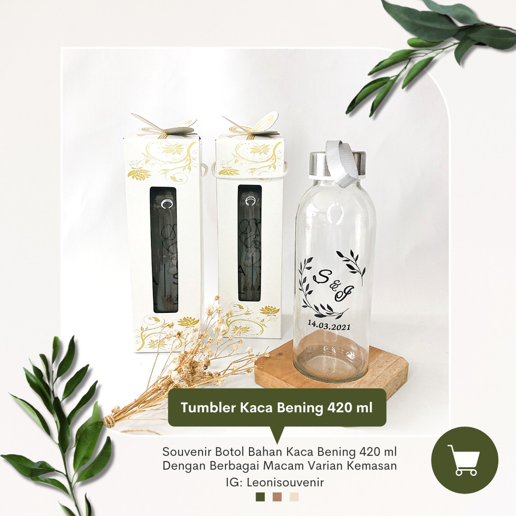 Jual Souvenir Botol Tumbler 420 ml Kaca Bening Custom Sablon | Shopee ...