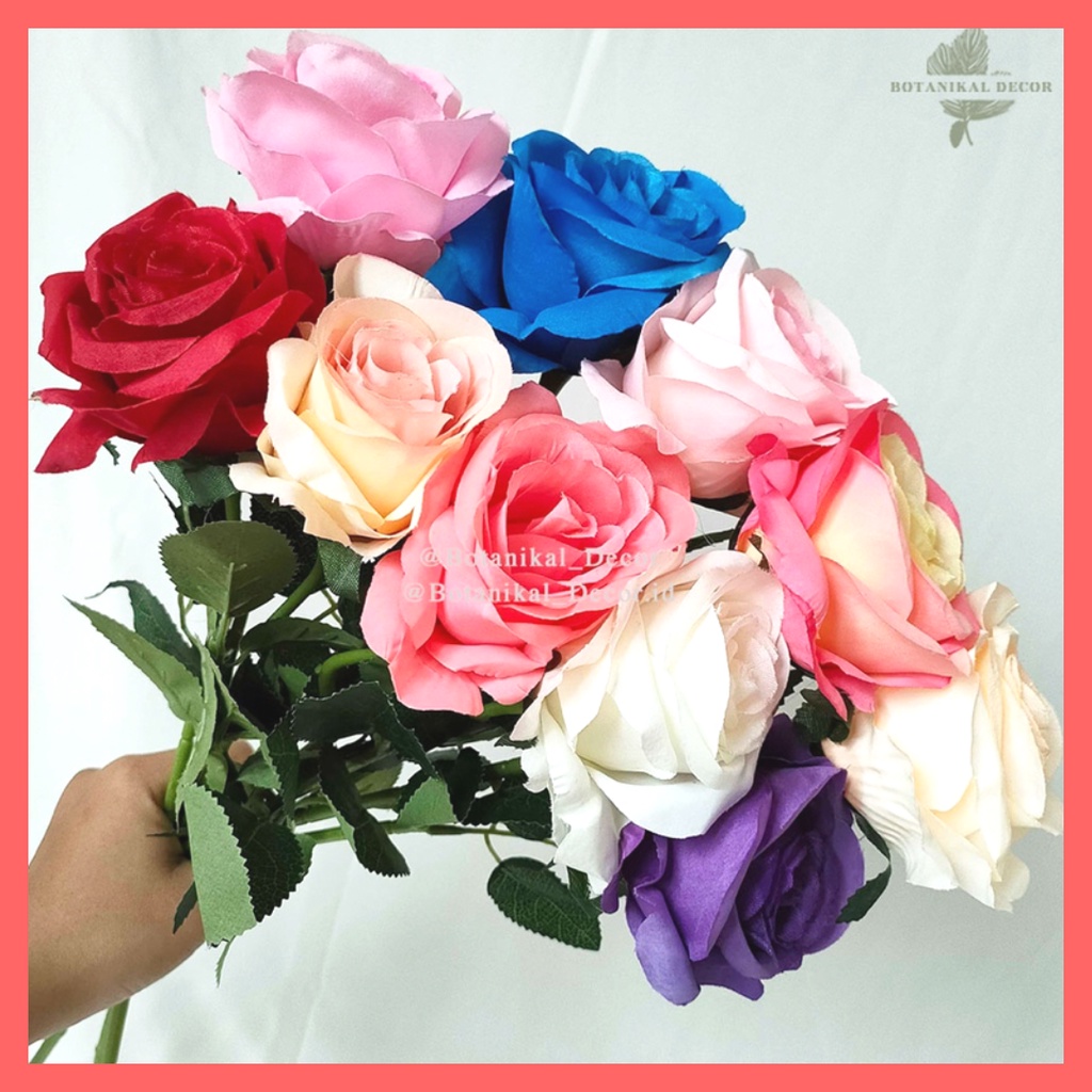 Jual Artificial Flower Rose Bunga Mawar Palsu Plastik Hias Dekorasi ...