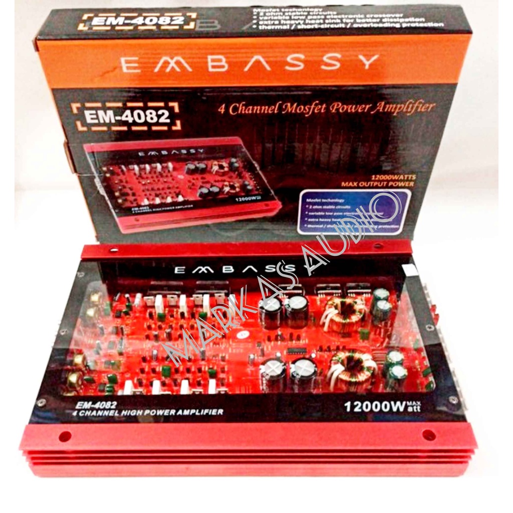 Jual Power Amplifier SUPER BADAK EMBASSY 4 Channel EM-4082 TRANPARANT | Shopee Indonesia