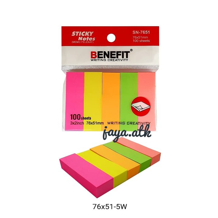 Jual STICKY NOTES MEMO TEMPEL STICK NOTES 5 WARNA KERTAS CATATAN ...
