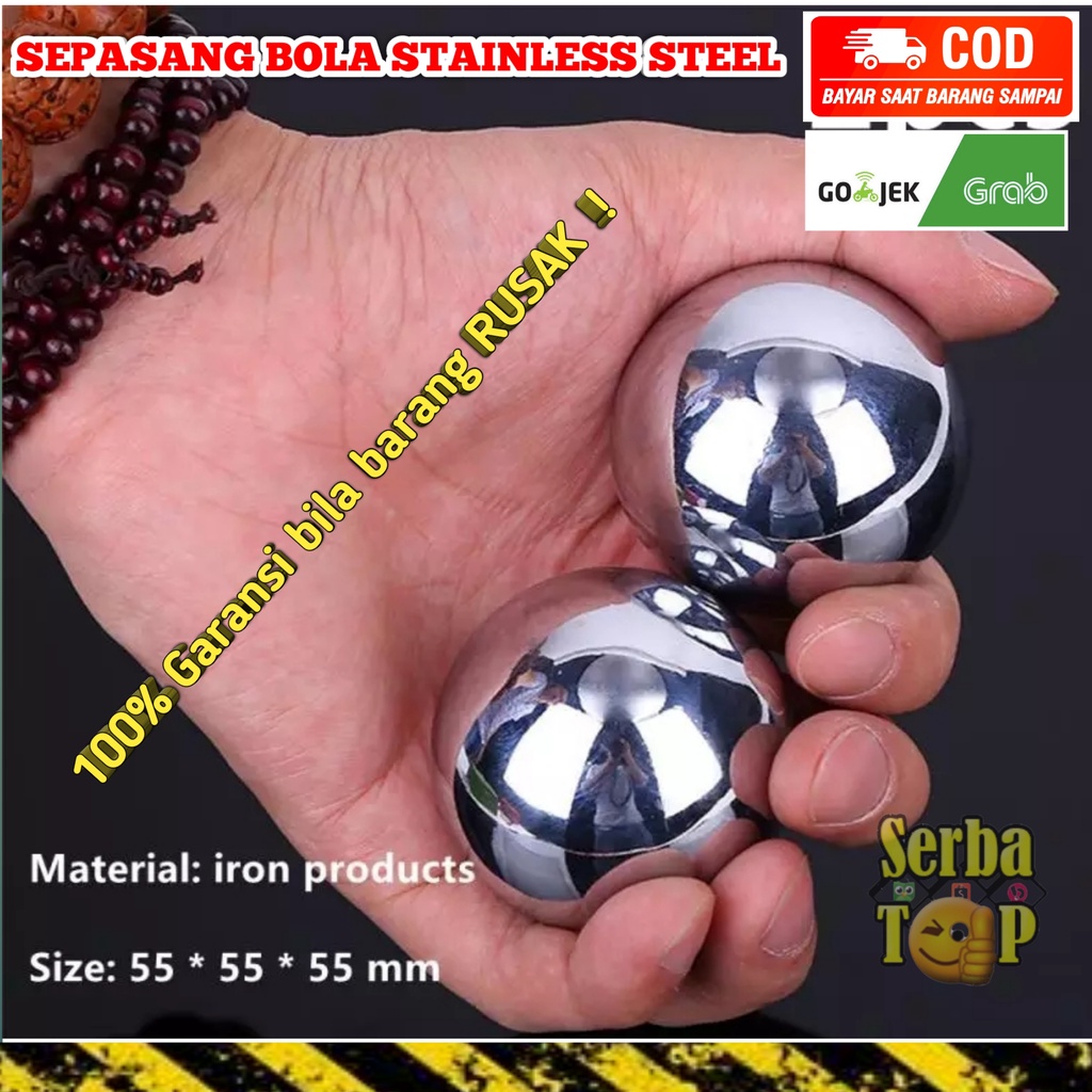 Jual Sepasang bola terapi besi stainless steel magnet Bola terapi ...