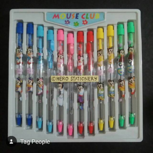 Jual Pensil mekanik geser mouse club set 2 mm (12 pcs) | Shopee Indonesia