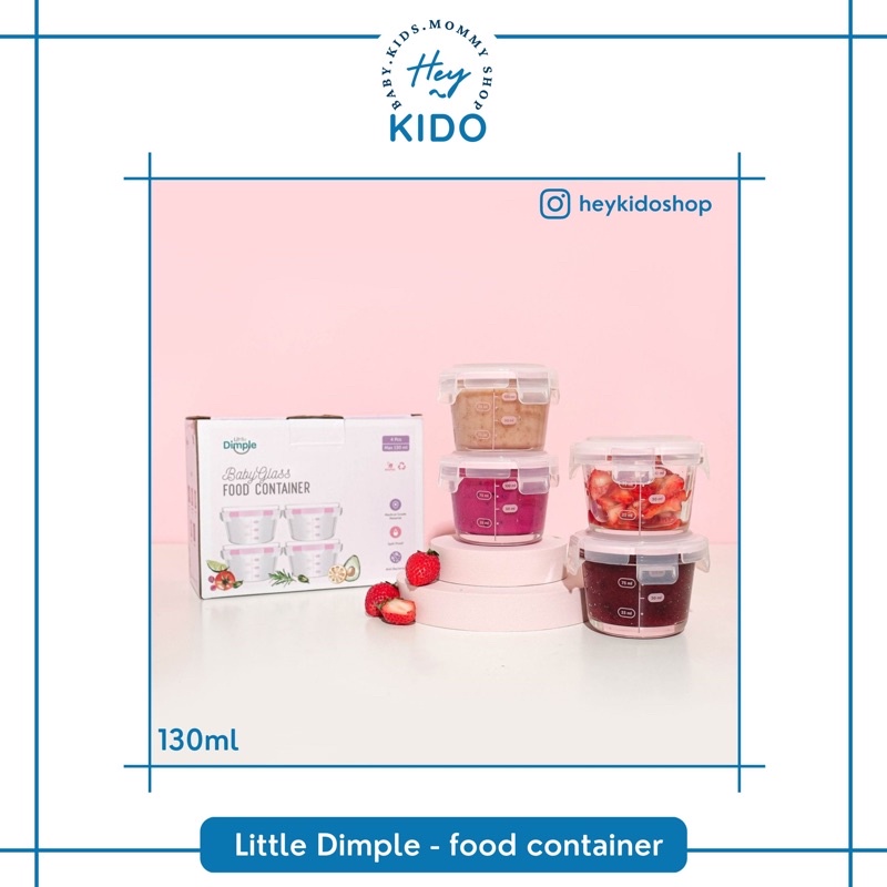 Jual Little Dimple Mini Food Container Round (Pink) 130ml | Shopee ...