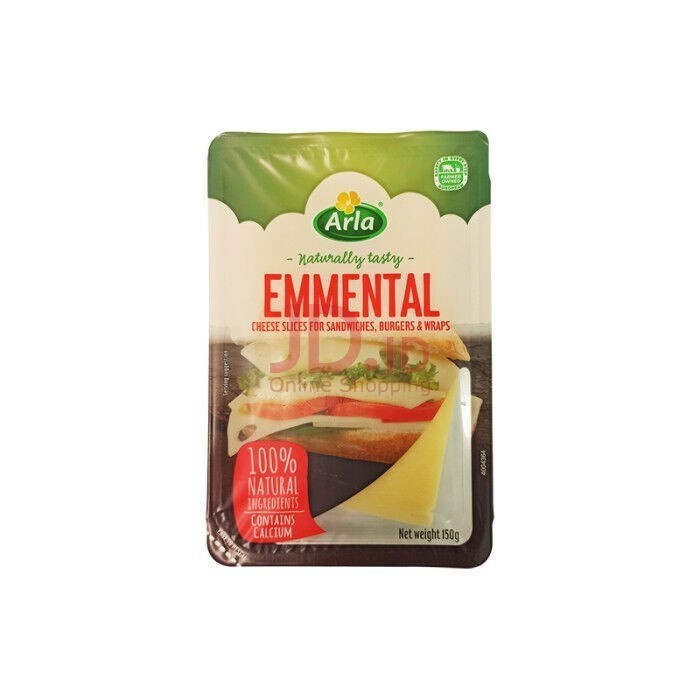 Jual ARLA EMMENTAL CHEESE SLICE 150 GRAM BURGER SANDWICH KEJU SLICES ...
