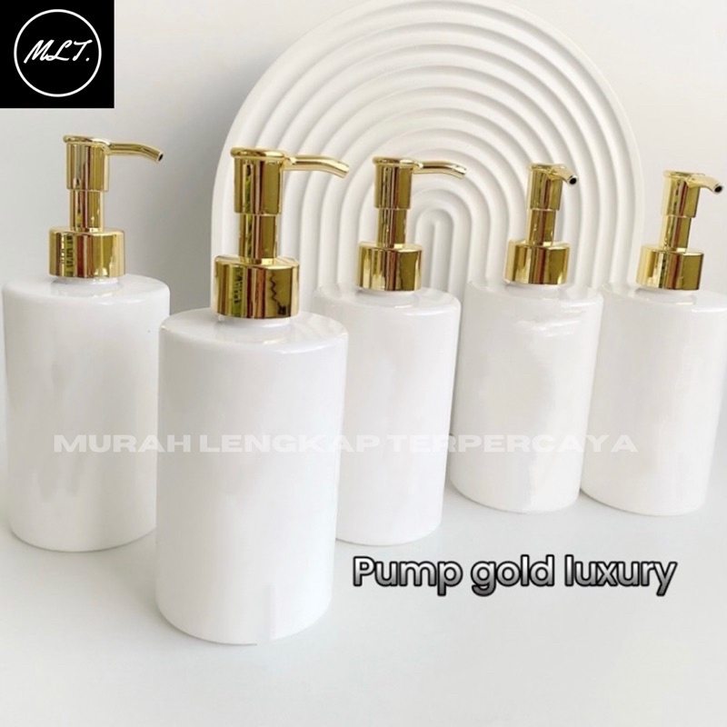 Jual BOTOL PUMP CLIP OIL GOLD LUXURY 250ML PUMP LOCK 250 ML PUTIH 250ML RF PUTIH GLOSSY REFILL ...