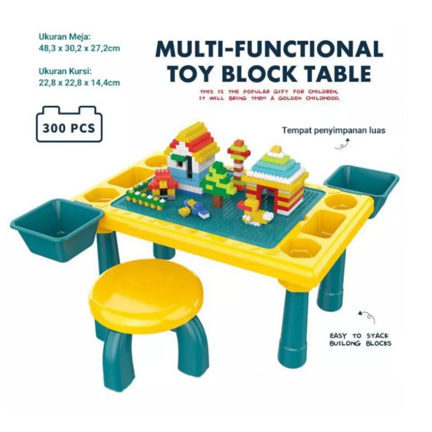 Jual TERMURAH Mainan Edukasi Meja building block + Meja Belajar Block ...