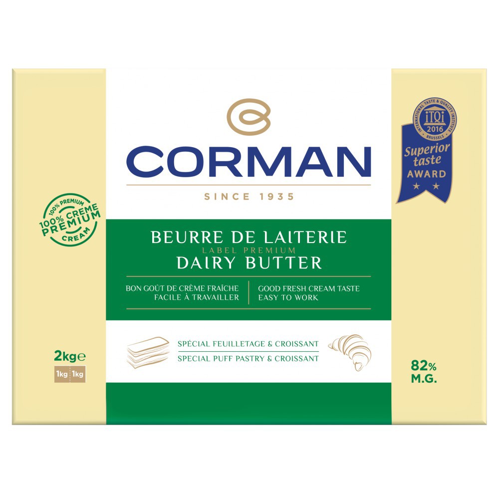Jual Corman Butter Sheet 82% Fat untuk Puff Pastry, Croissant (Ori 2 kg ...