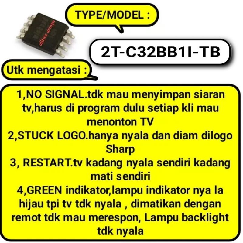 Jual IC eprom memory Sharp 2T-C32BB1I 2t-c32bb1i-tb | Shopee Indonesia