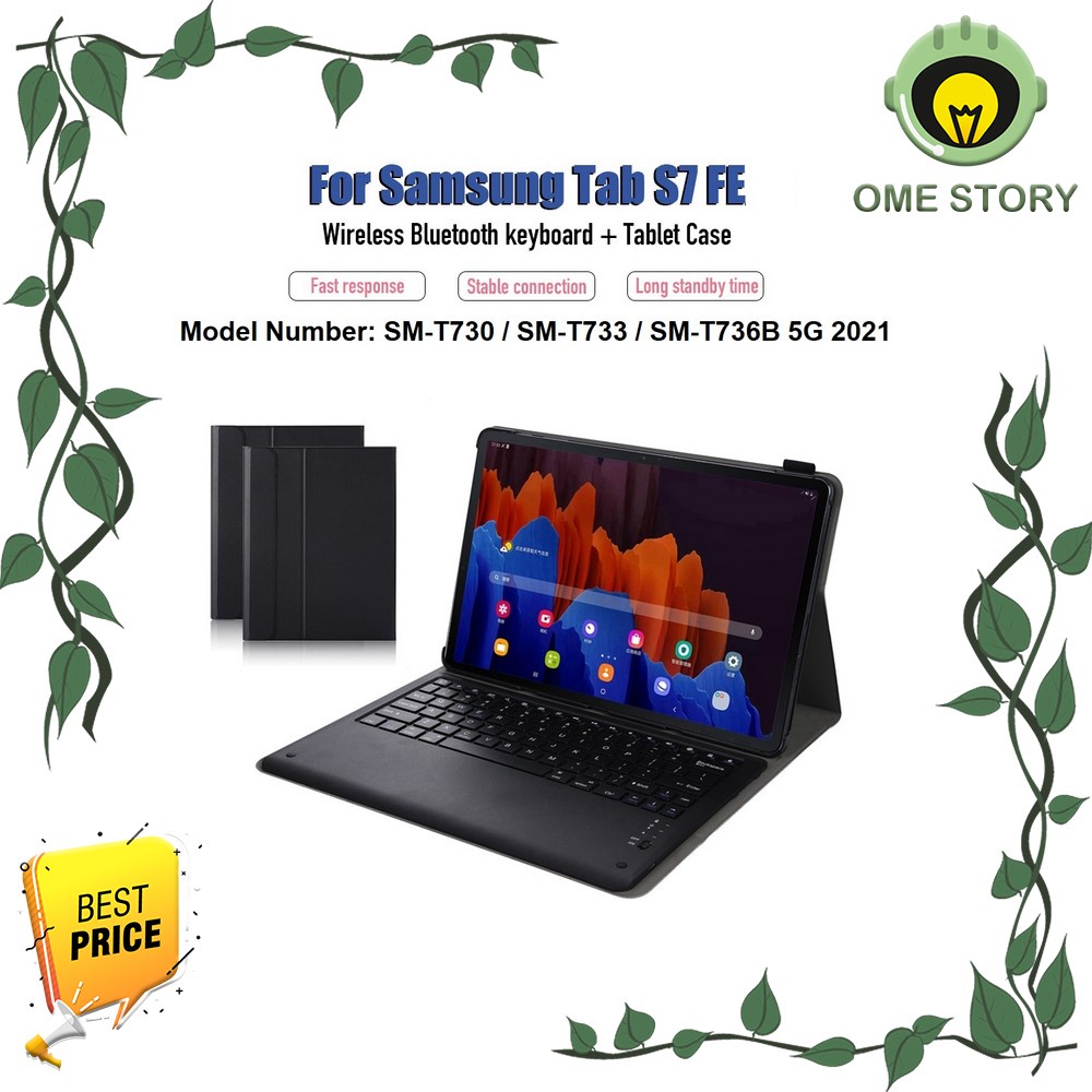 Jual Case Keyboard Samsung Galaxy Tab S7 FE 2021 5G Flip Folio Book ...