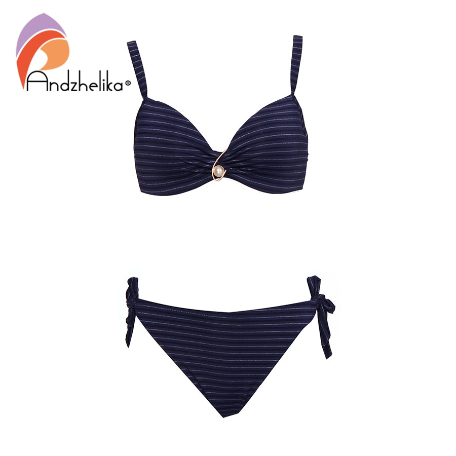 Jual Preorder Andzhelika Sexy Striped Push Up Bikinis Set Swimsuit
