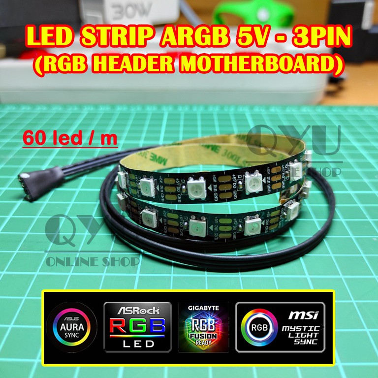 Jual LED Strip Addressable RGB / ARGB 5V 3PIN Casing PC Sync ...