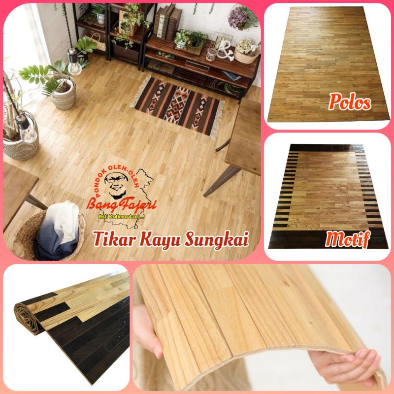 Jual Tikar Kayu Sungkai 140x200 Wood Carpet Polos | Shopee Indonesia