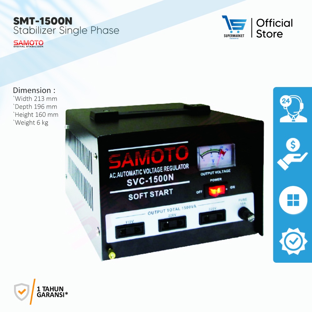 Jual Stabilizer Samoto 1500VA Stavolt Listrik Stabiliser SVC 1500N 1500 ...
