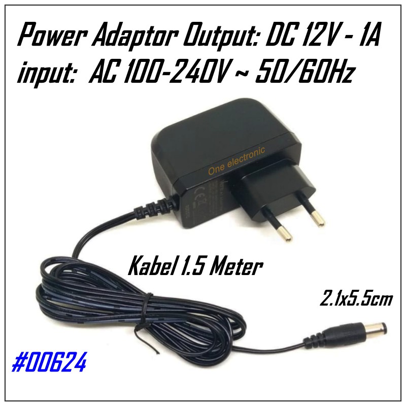 Jual Power Supply Adaptor DC 12V 1A in AC 220V Adapter arduino CCTV ...