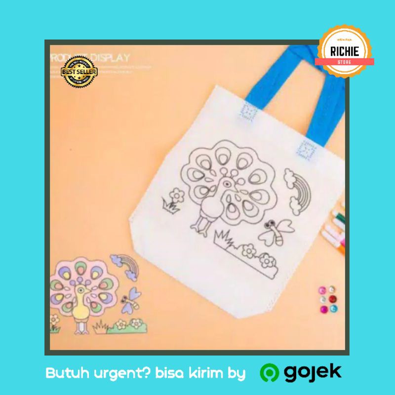 Jual Mewarnai tas DIY/aktivitas anak mewarnai diy/colouring bag/diy ...