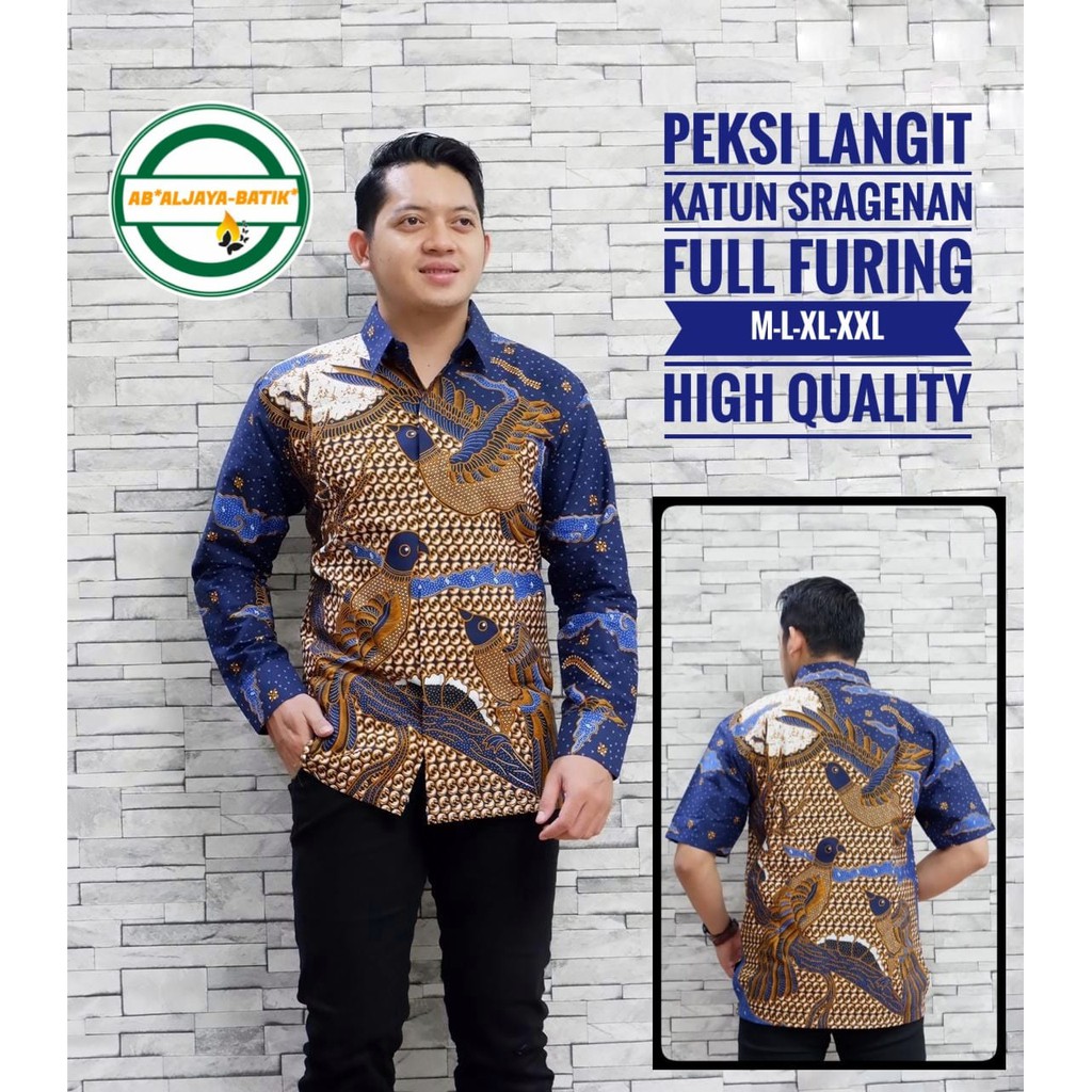 Jual PEKSI LANGIT BEST SELLER KEMEJA BATIK PRIA SOLO ASLI LENGAN ...
