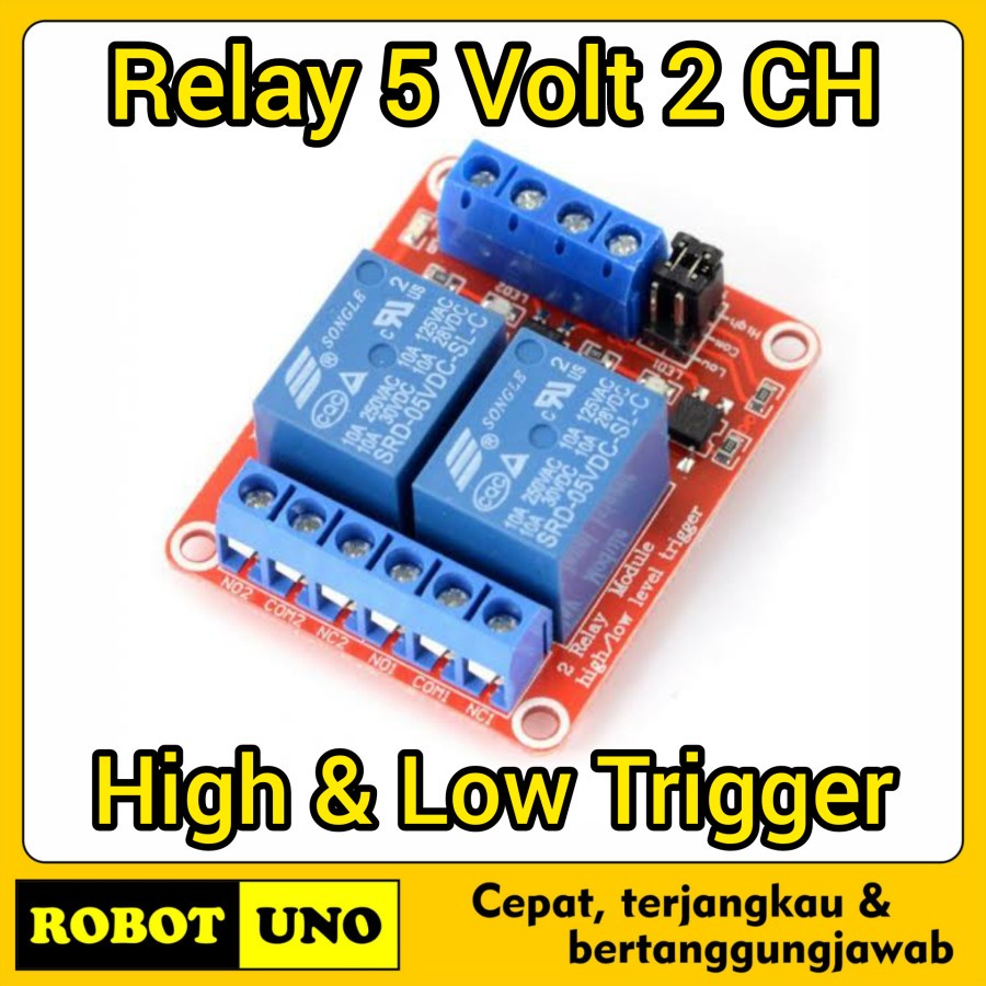 Jual Relay 5 Volt 2 Channel Optocoupler High and Low Trigger 5V 2 ...