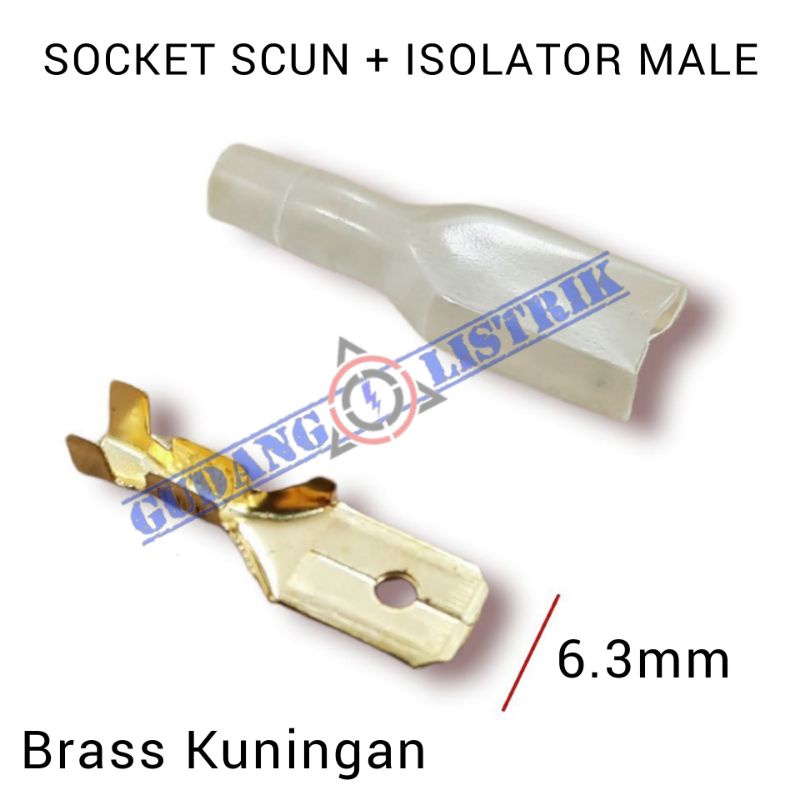 Jual Socket Jack Scun Skun Male Jantan Kuningan 6.3mm Plus Isolator ...