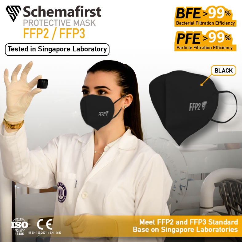 Jual MASKER MEDIS N95 FFP2 4 PLY DEWASA (STERIL) BLACK 1 BOX isi 12 PCS | Shopee Indonesia