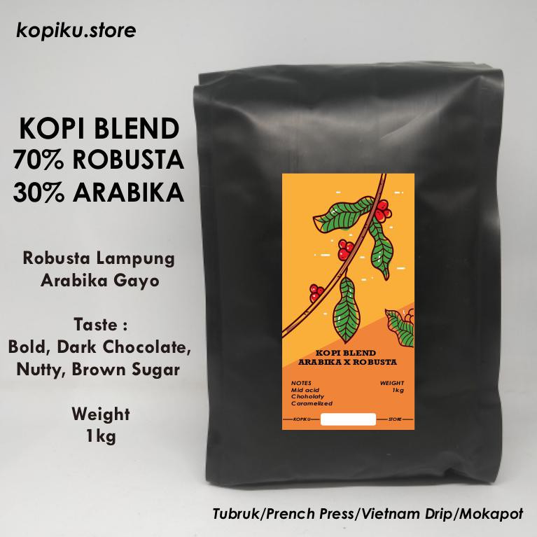 Jual Kopi Blend 70% Robusta + 30% Arabika 1kg (Biji / Bubuk) | Shopee ...