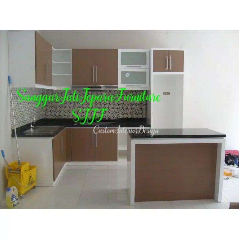 Jual harga set kitchen multiplek hpl minimalis meubel jepara | Shopee ...