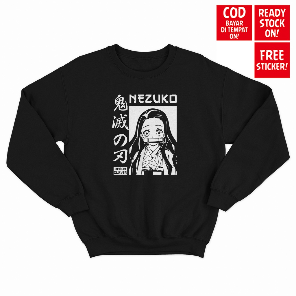 Jual CREWNECK SWEATER NEZUKO KAMADO DEMON SLAYER Kimetsu no Yaiba ...
