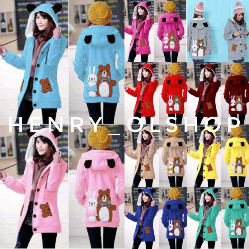 Jual JAKET WANITA CANTIK MONEKA FUNNY BERUANG KELINCI BUSANA CEWEK LUCU ...