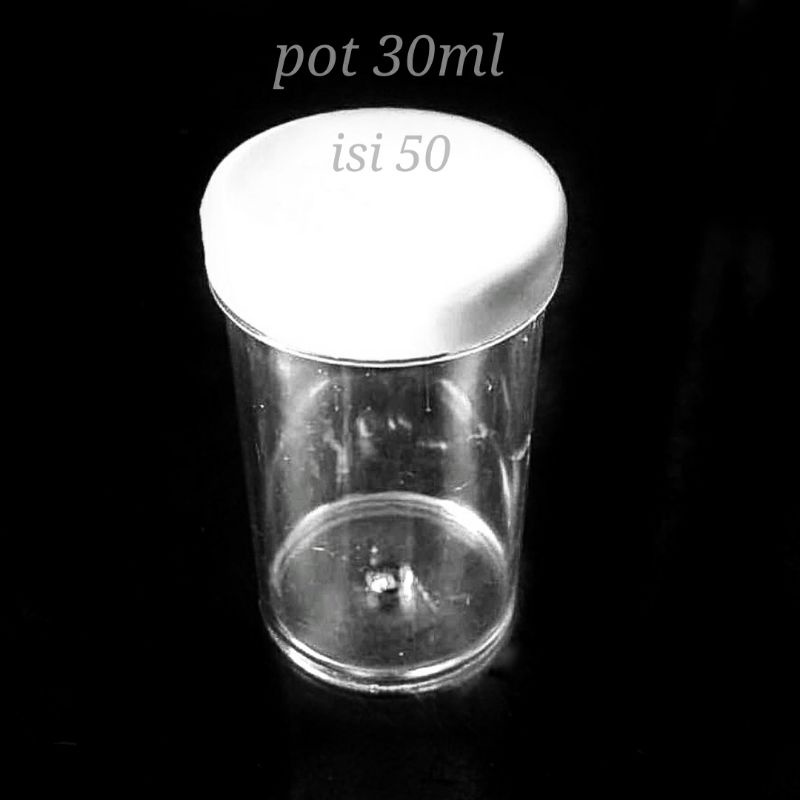 Jual pot tabung plastik 30cc 1 bungkus isi 50 set | Shopee Indonesia