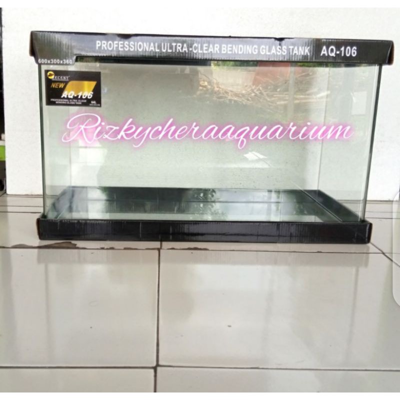Jual aquarium bending import Glass Tank Uk 60x30x36cm Recent AQ-106 ...