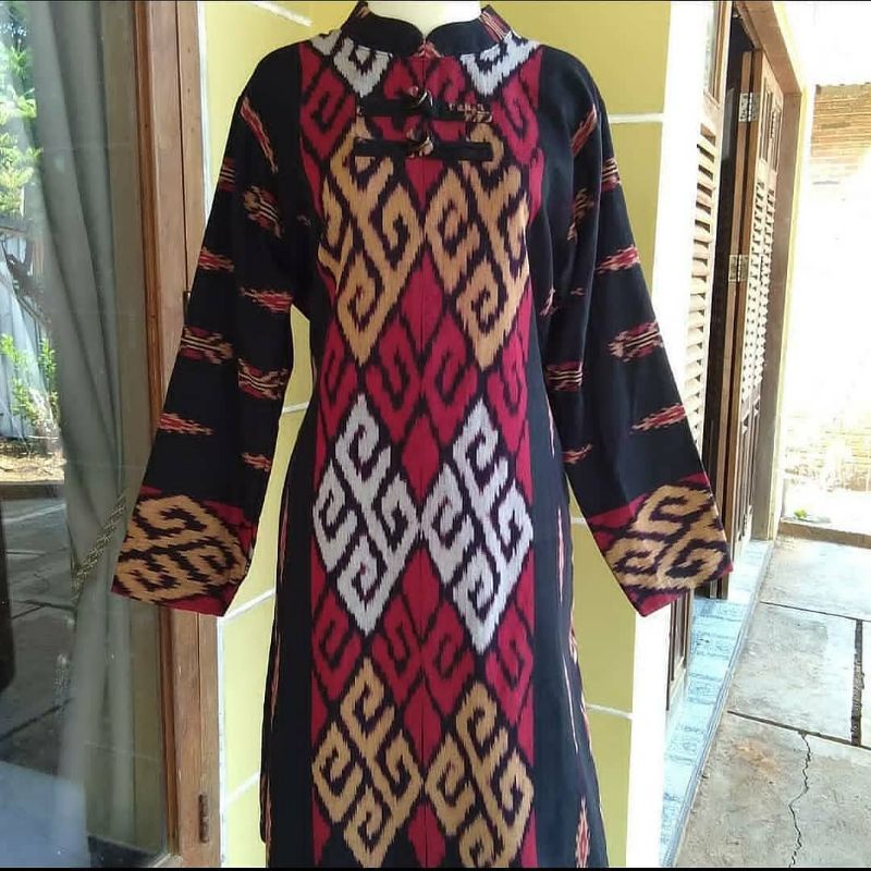 Jual BAJU TENUN TROSO BAJU TENUN JEPARA DRESS TENUN IKAT DRESS WANITA | Shopee Indonesia