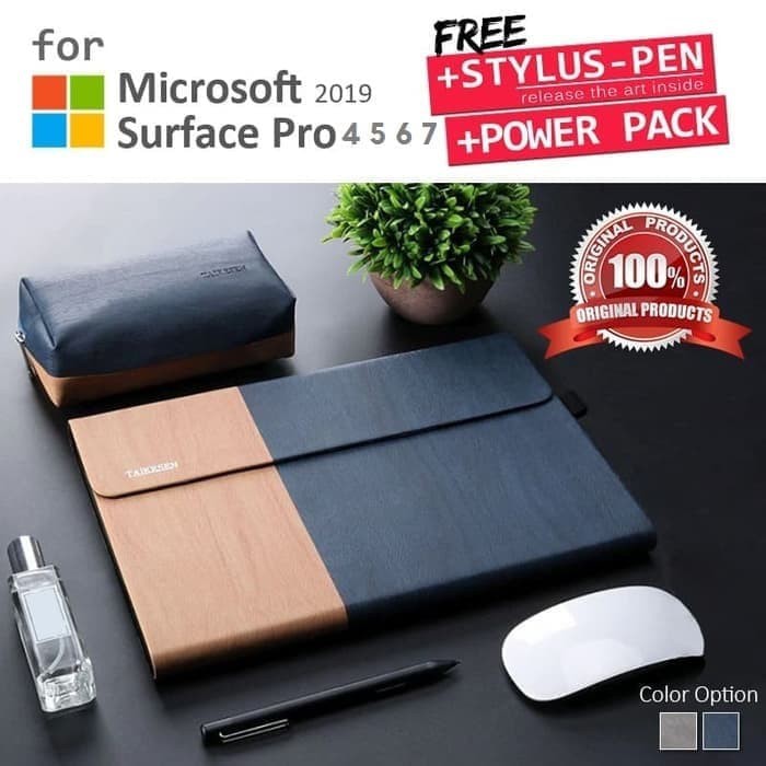 Jual Microsoft Surface Pro 4 5 6 7 Original Leather Flip Book Cover ...