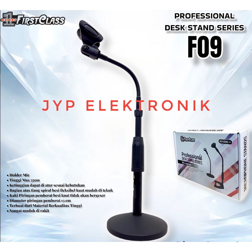 Jual STAND MIC MEJA FIRSTCLASS F09 / FIRST CLASS F 09 DESK STAND | Shopee Indonesia