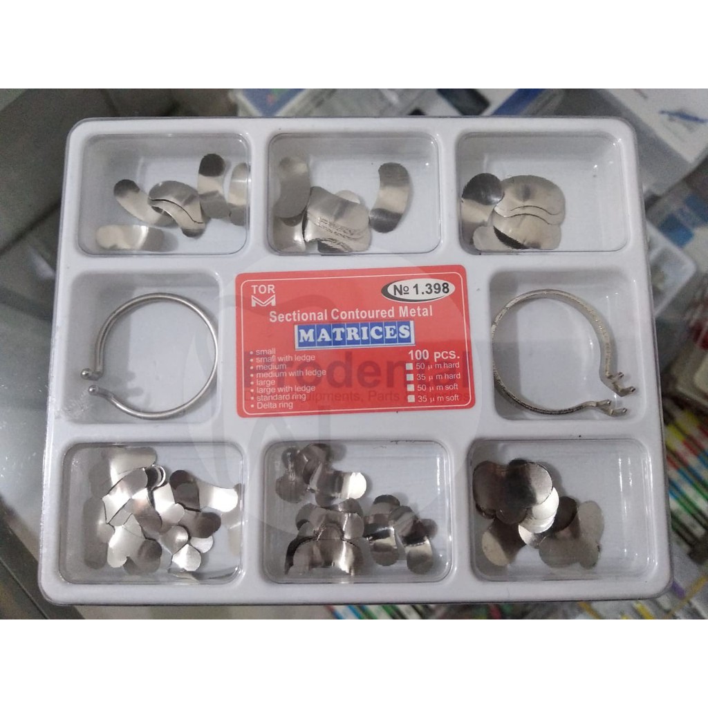 Jual Dental matrix bands sectional contoured matrices wedges TOR VM ...