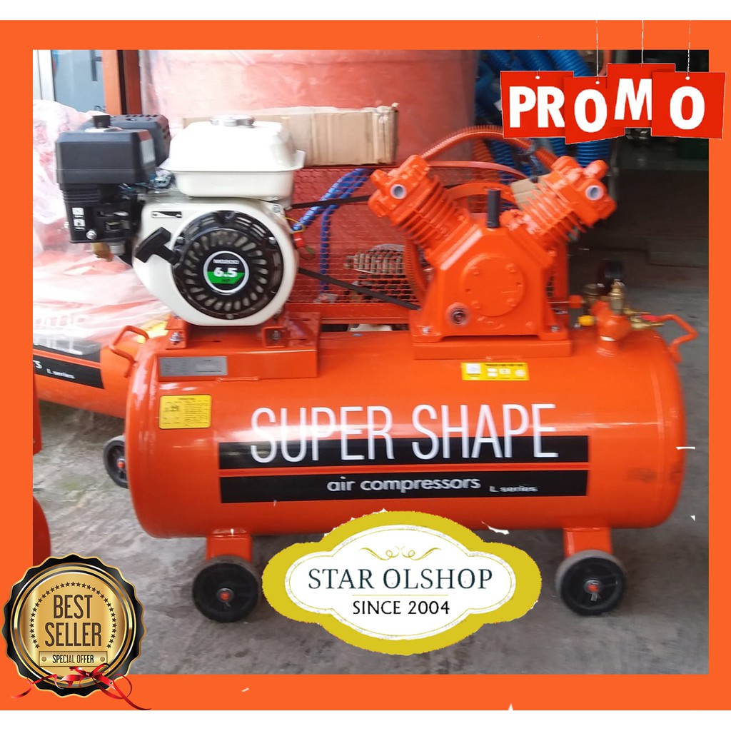 Jual Garansi kompresor angin Super Shape 1 hp + mesin engine bensin 5,5 ...